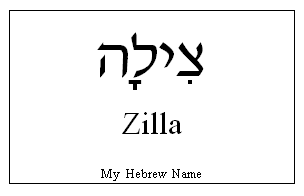 Zilla in Hebrew